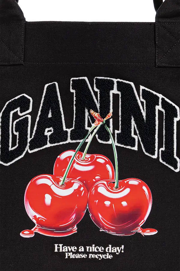 GANNI Shopper Logo Tote Bag