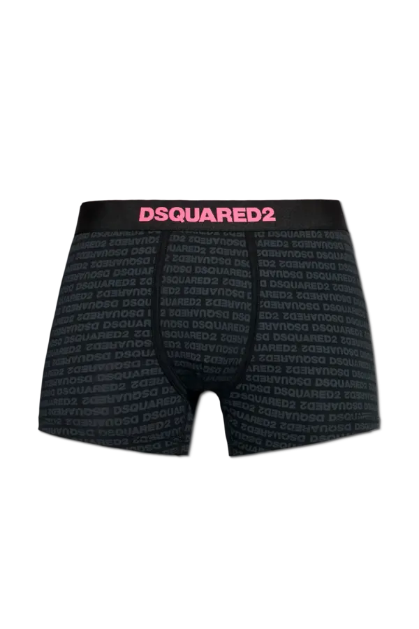 Dsquared2 Cotton Boxers With Monogram - Black