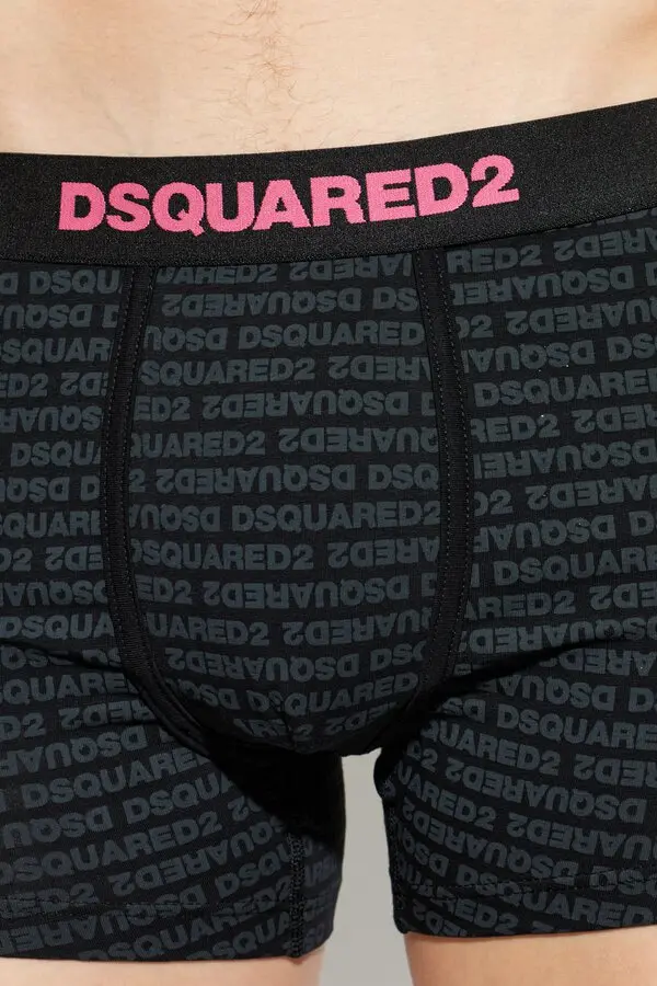 Dsquared2 Cotton Boxers With Monogram - Black