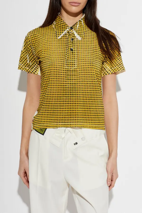 MAISON MARGIELA Checkered T-shirt - Yellow