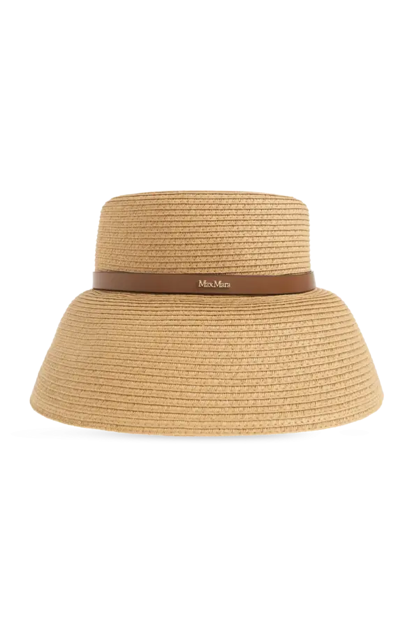 Max Mara Hat With Leather Strap - Beige
