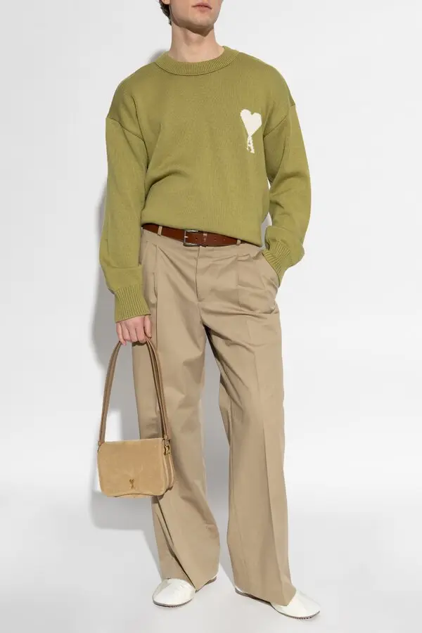 AMI Paris Straight-leg Trousers - Beige