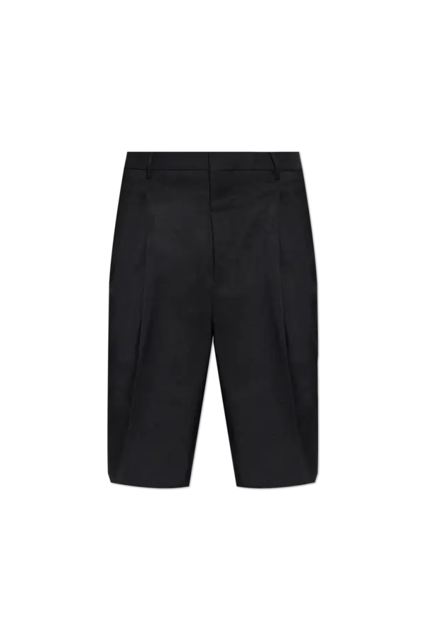 Ami Wool Knee Length Shorts - Black