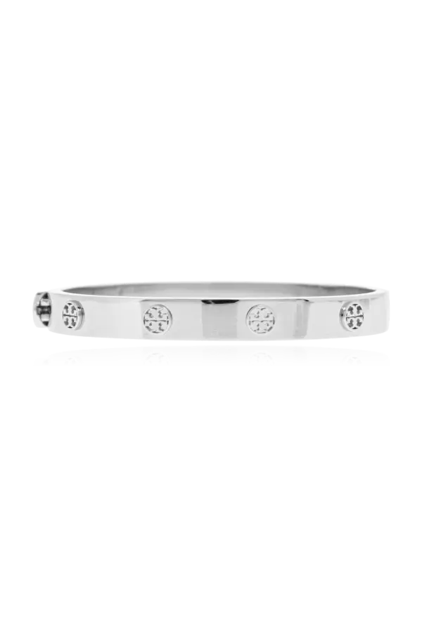 Tory Burch Logo Bangle Bracelet - Silver