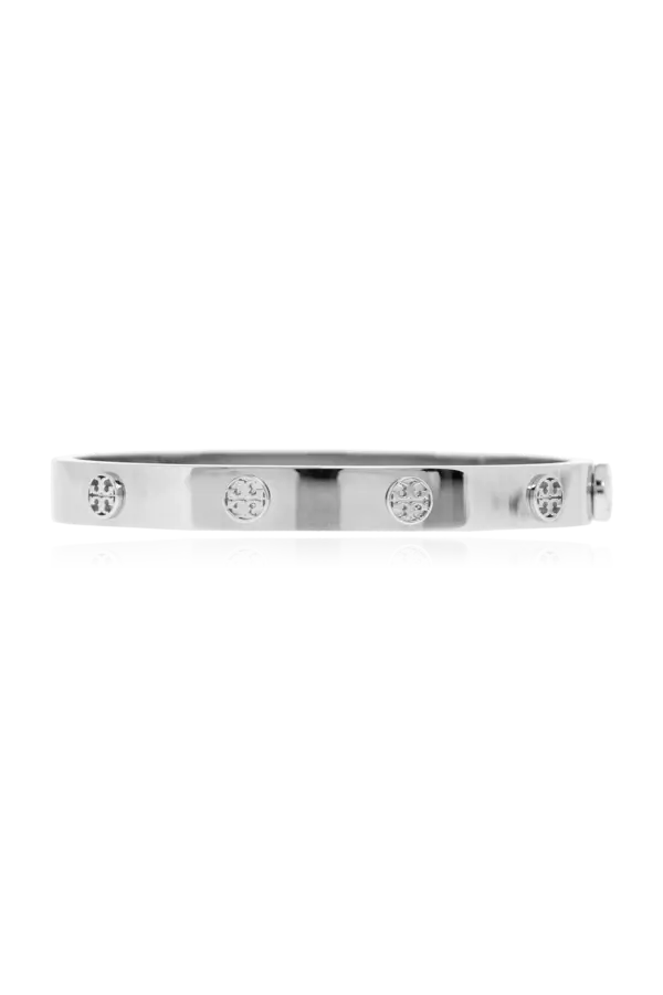 Tory Burch Logo Bangle Bracelet - Silver