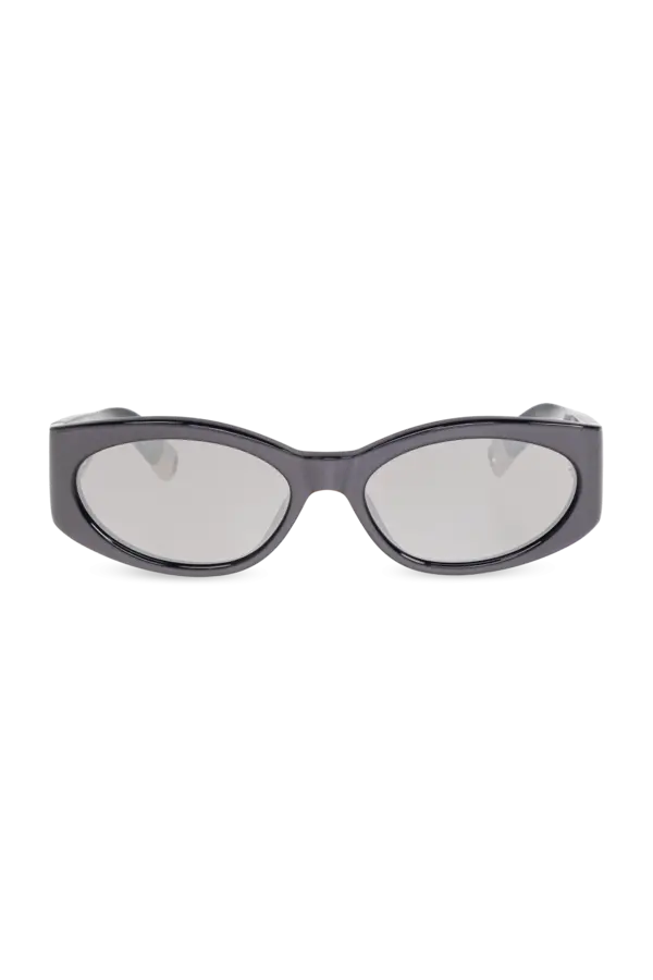 Jacquemus Oval Sunglasses With Logo - Grey