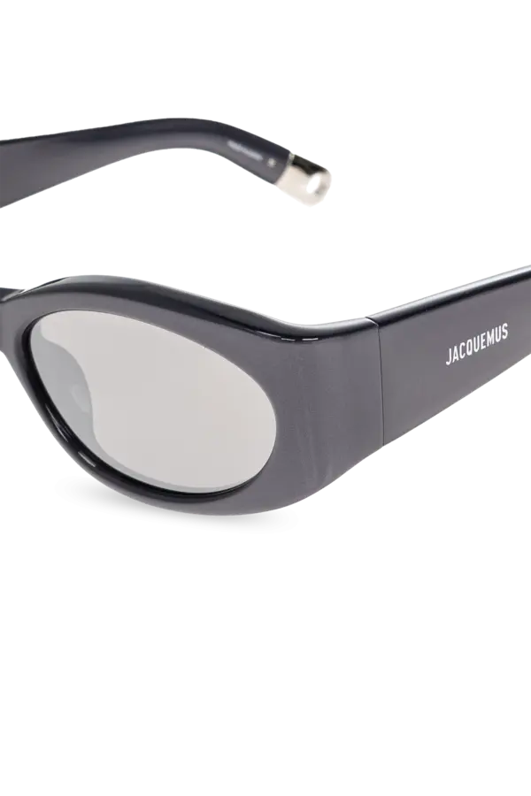 Jacquemus Oval Sunglasses With Logo - Grey