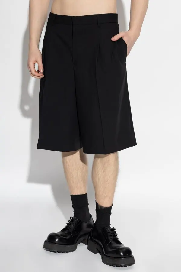 AMI Paris Wool Shorts - Black