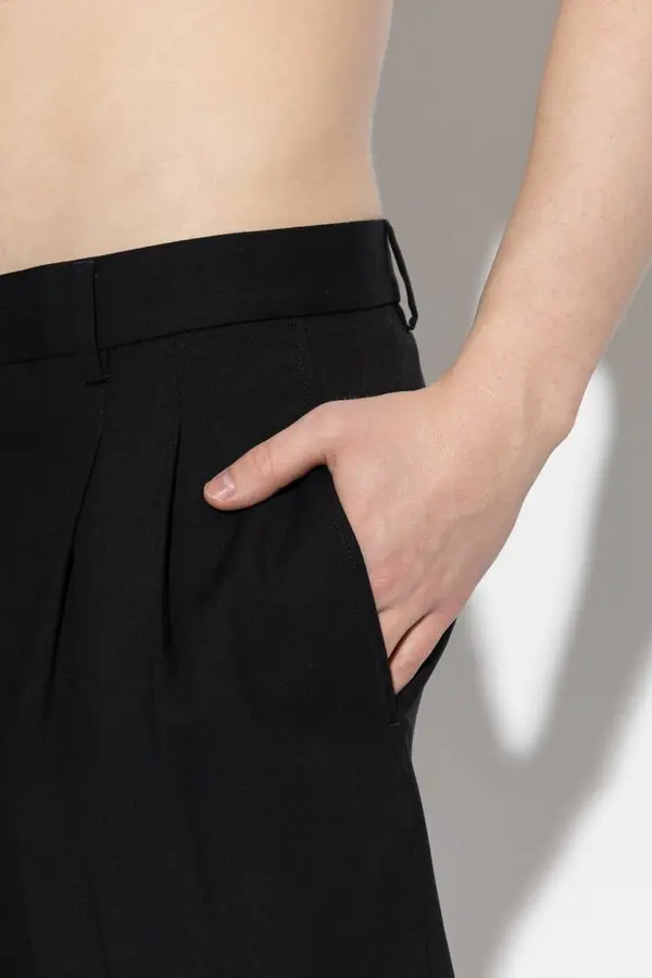 AMI Paris Wool Shorts - Black