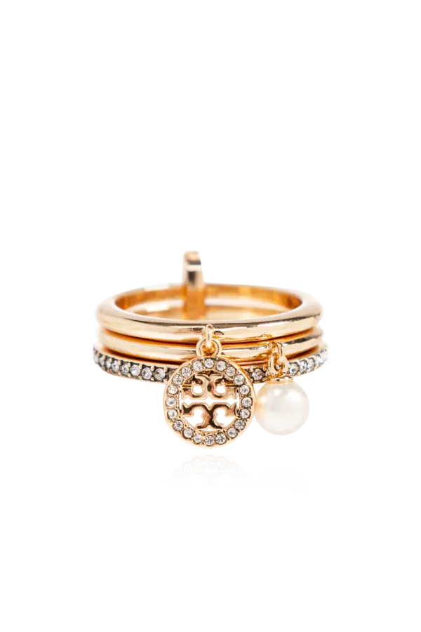 Tory Burch Ring With Shimmering Crystals - Gold