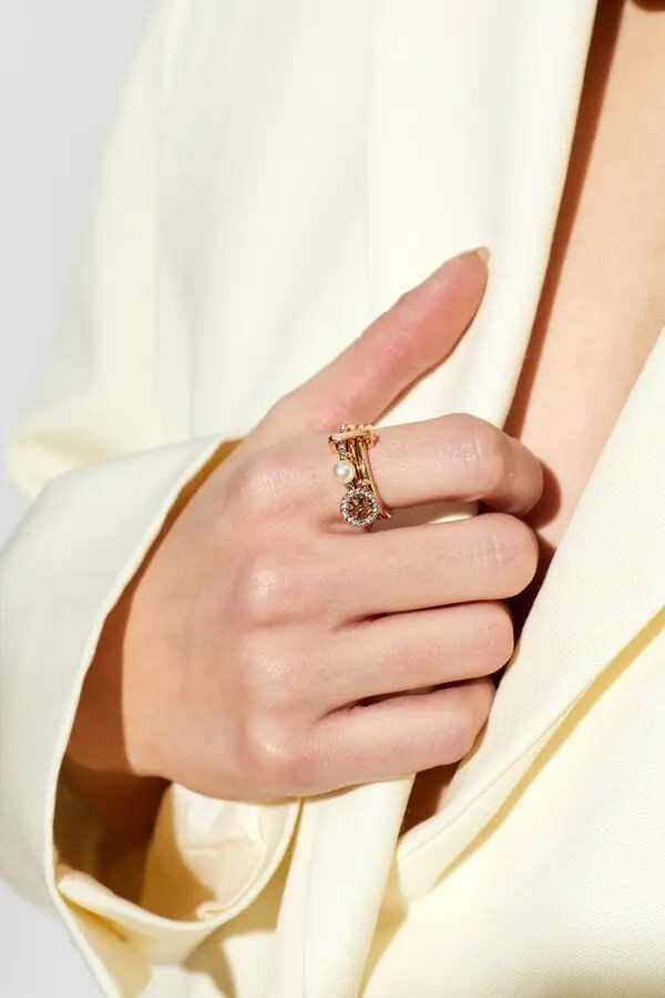 Tory Burch Ring With Shimmering Crystals