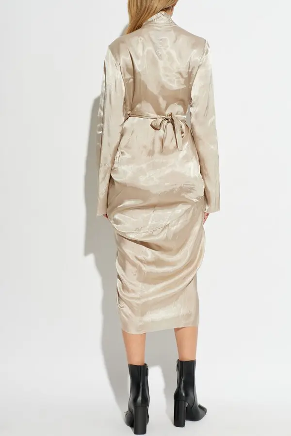 Rick Owens Tie-waist Long-sleeve Dress