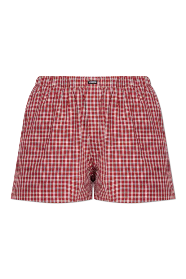 Vetements Plaid Pattern Shorts - Red
