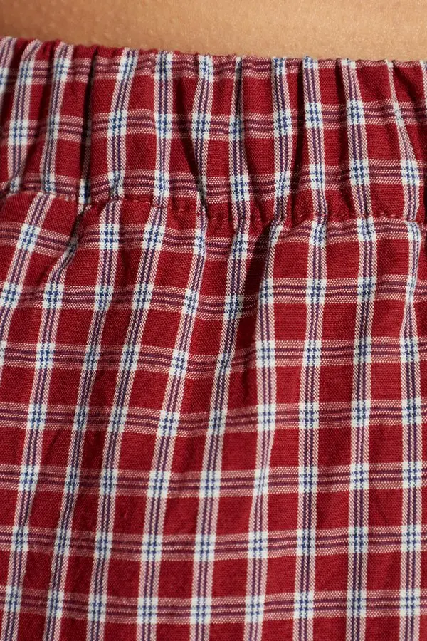 Vetements Plaid Pattern Shorts - Red