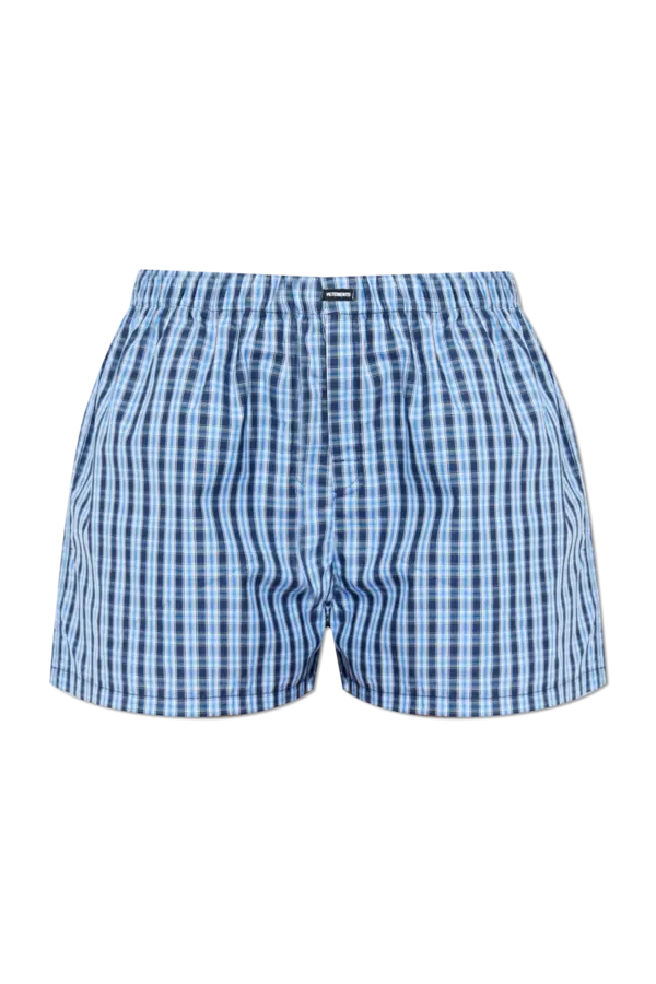 Vetements Plaid Pattern Shorts - Blue