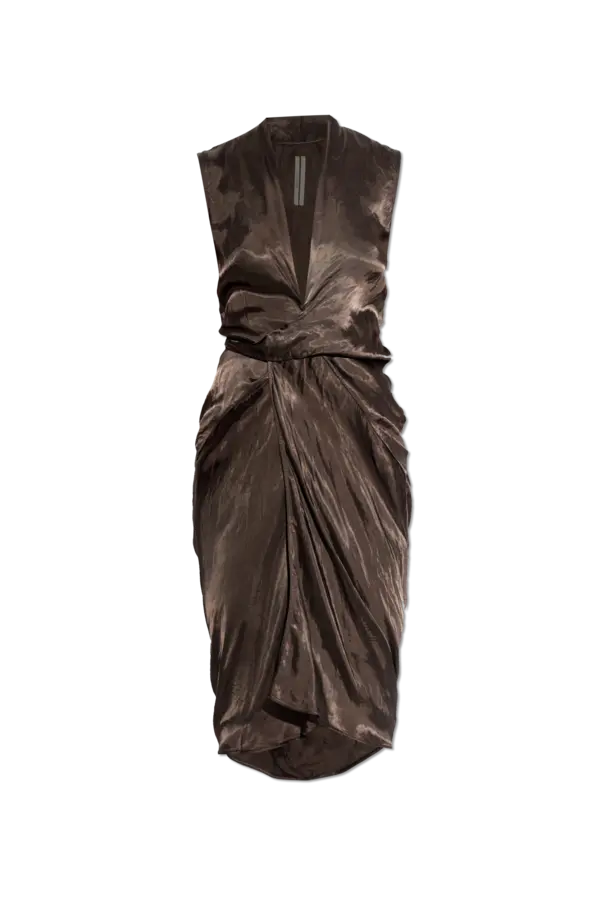 Rick Owens Sleeveless Tie-waist Dress - Brown