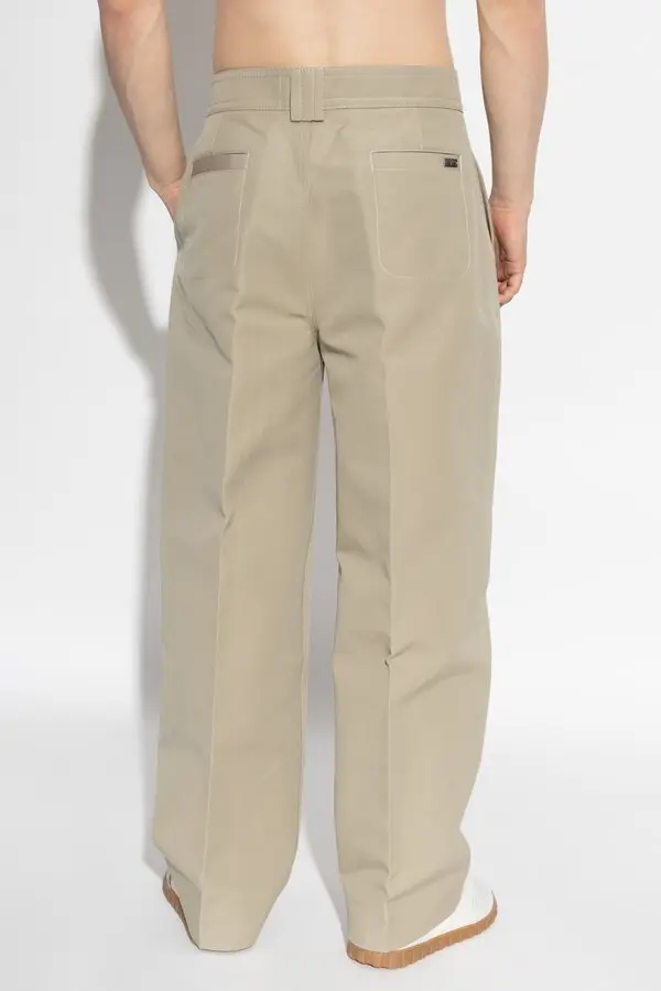 AMI Paris Loose-fit Trousers - Beige