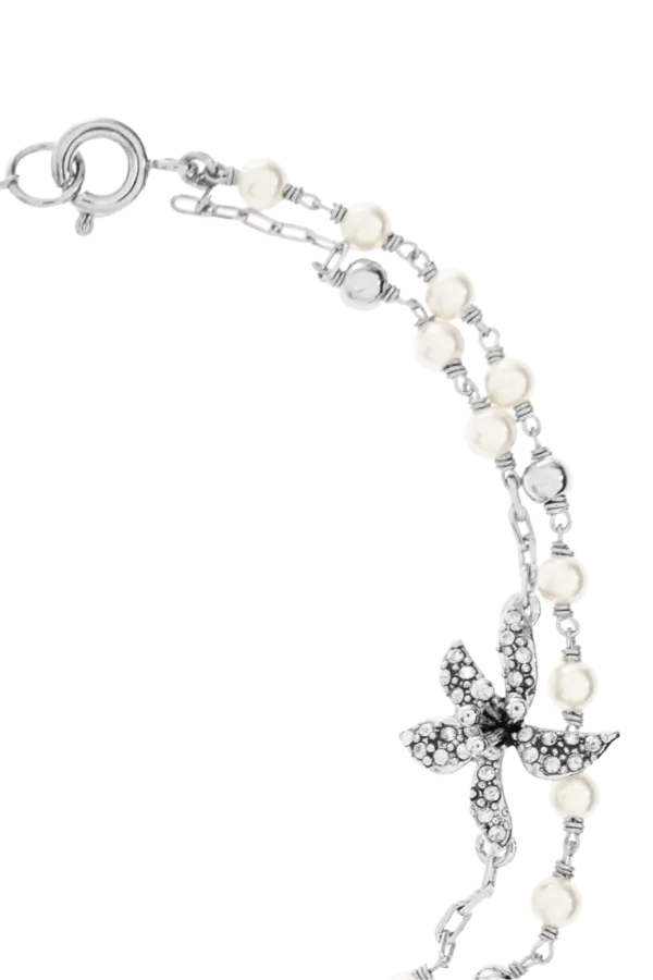 Tory Burch Glass Pearl Bracelet - Silver