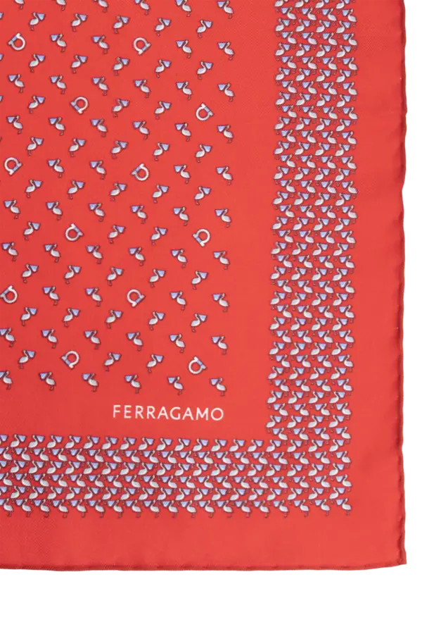 FERRAGAMO Silk Pocket Square - Red
