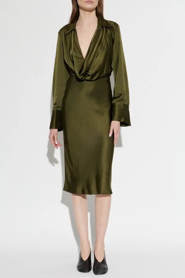 Blumarine Satin Long Sleeve Dress