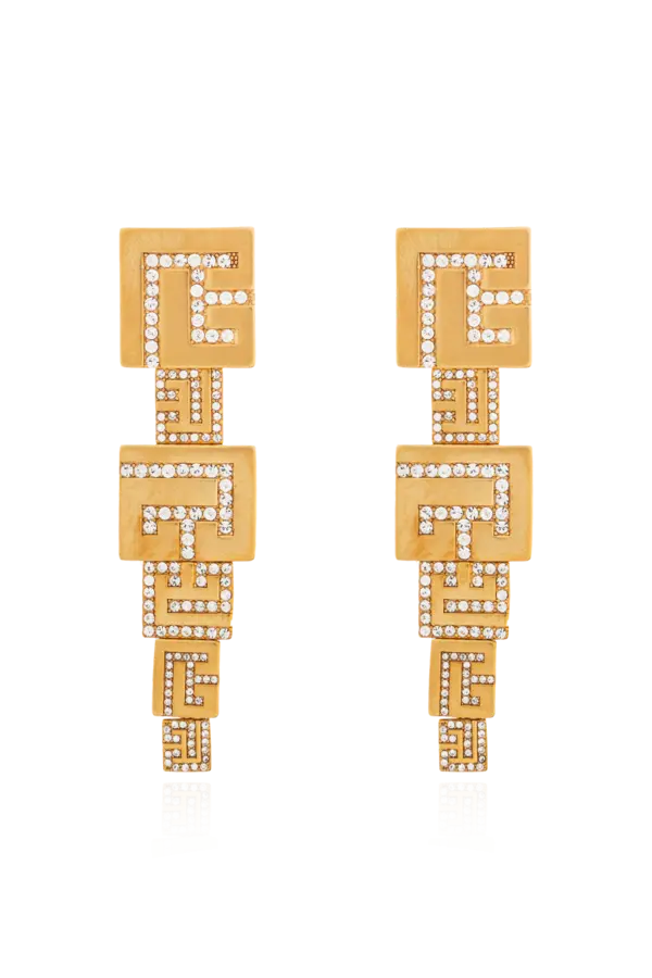 Balmain Earrings With Crystals - Gold