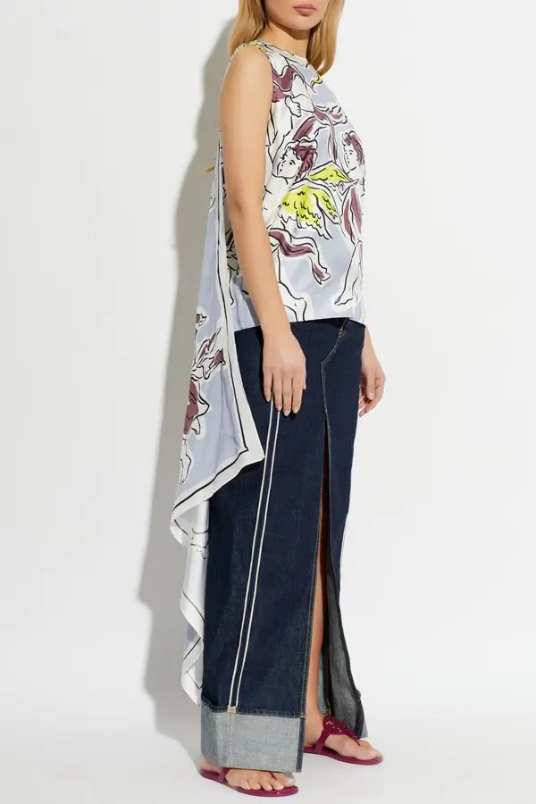 Tory Burch Silk Top With Scarf - Multicolour