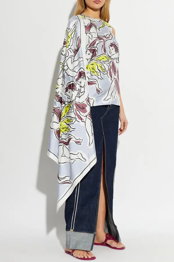 Tory Burch Silk Top With Scarf - Multicolour