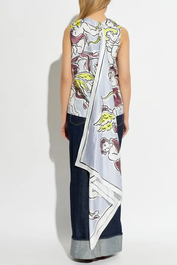 Tory Burch Silk Top With Scarf - Multicolour