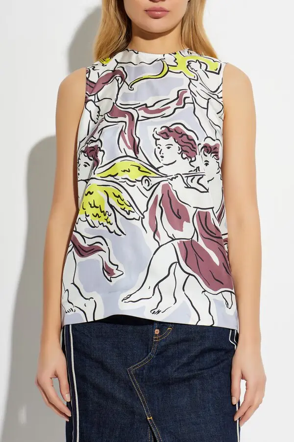 Tory Burch Silk Top With Scarf - Multicolour