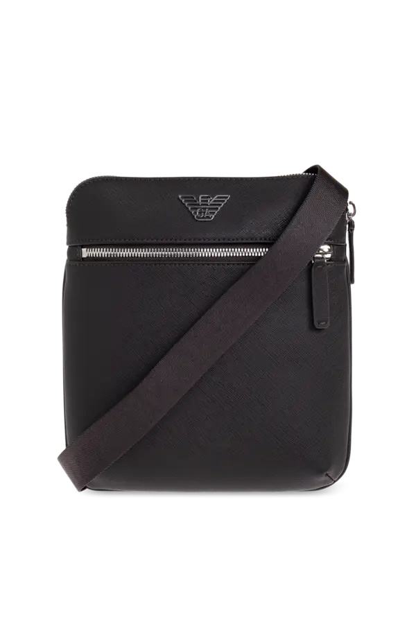 Emporio Armani Shoulder Bag With Logo Applique - Black