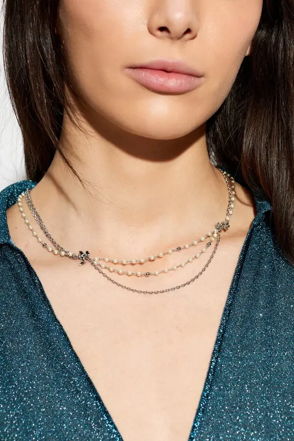 Tory Burch Short Necklace With Faux Pearls