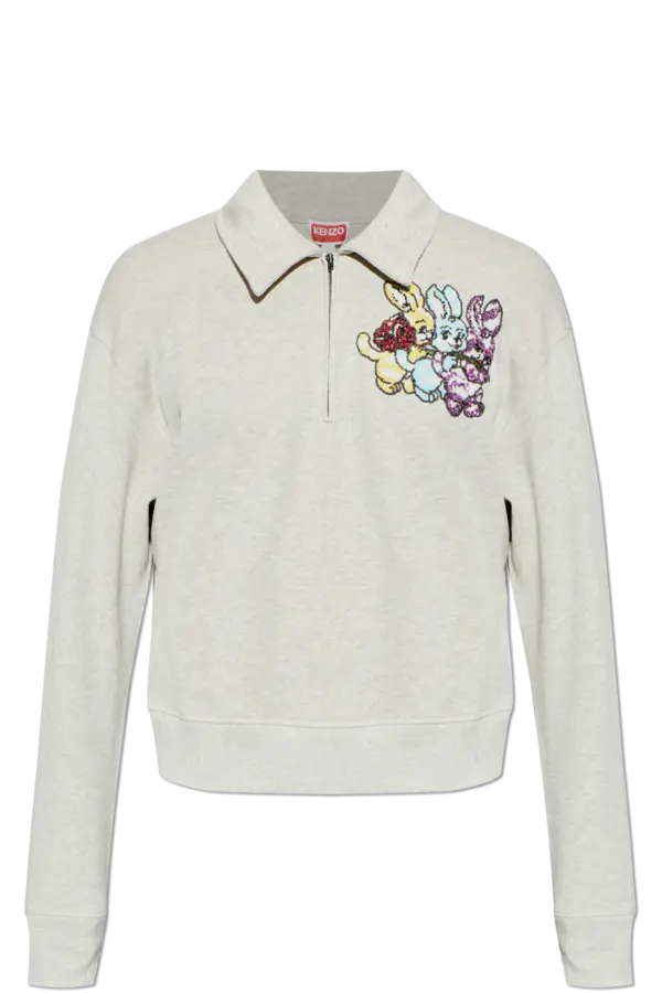 Kenzo Shimmering Appliqué Sweatshirt - Grey