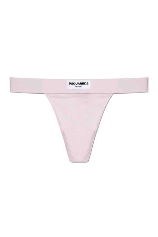 Dsquared2 Thong With Logo Patch - Pink