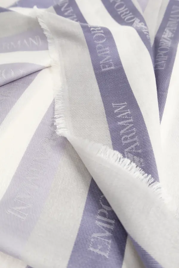 Emporio Armani Scarf With Striped Pattern - Blue