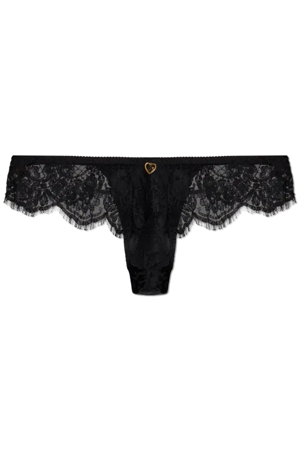 Dsquared2 Silk Panties With Lace - Black