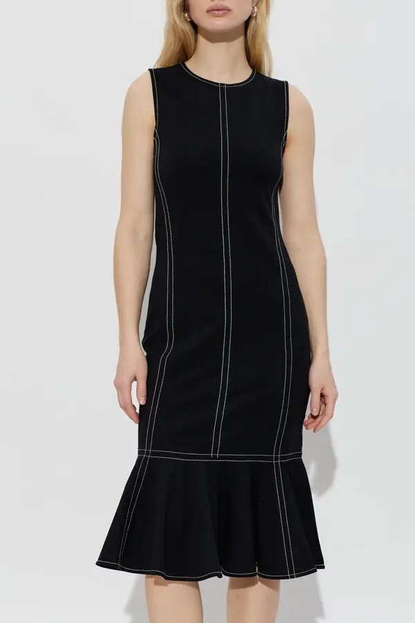 AMI Paris Sleeveless Dress With Contrast Stitching