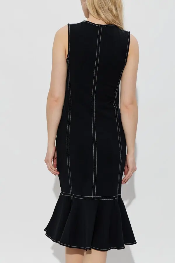 AMI Paris Sleeveless Dress With Contrast Stitching