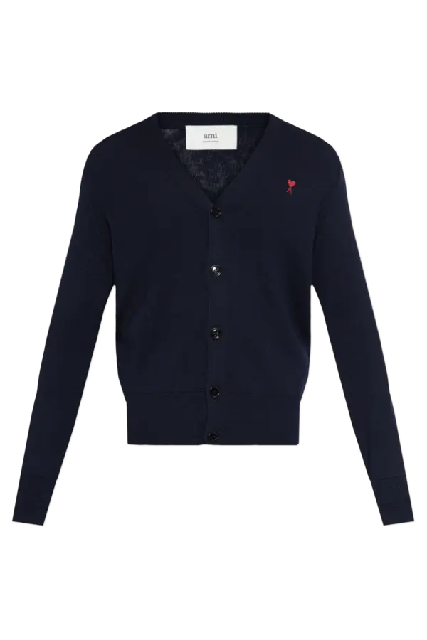 Ami Wool Cardigan - Navy Blue
