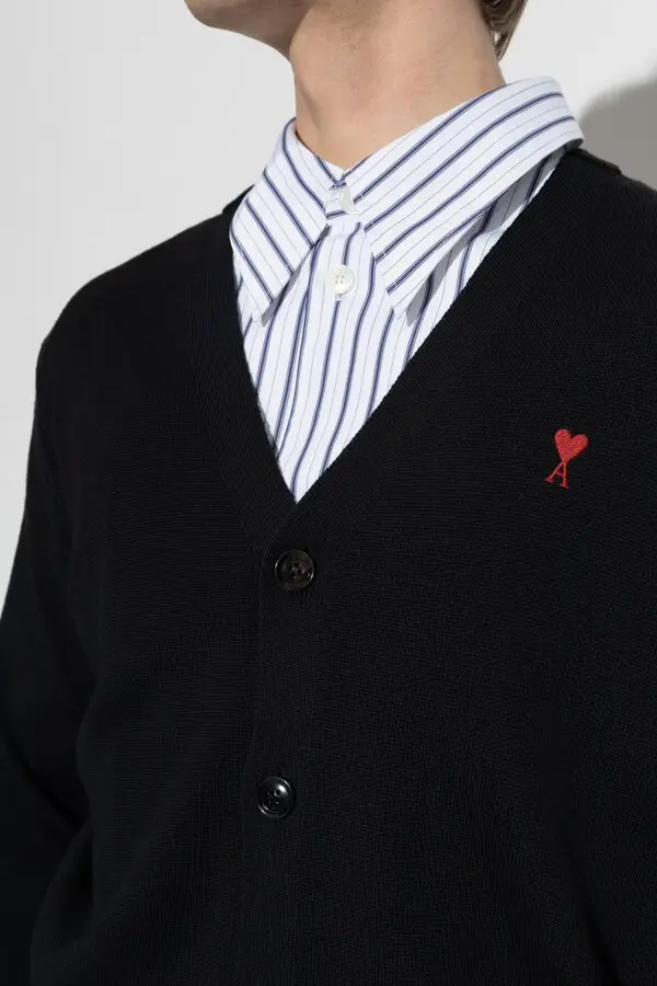 AMI Paris Wool Cardigan - Black