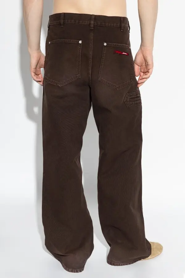 Marni Wide-leg Rigid Denim Jeans - Brown