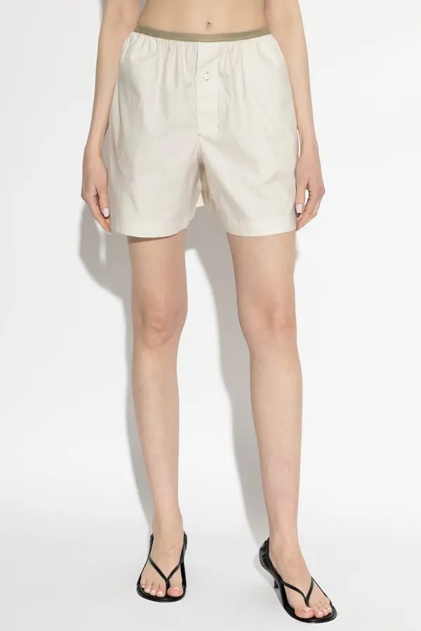 LEMAIRE Cotton Shorts - Cream
