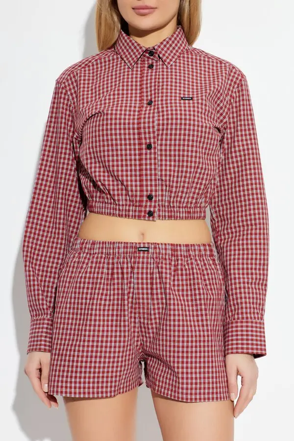 Vetements Check-patterned Cropped Shirt - Red
