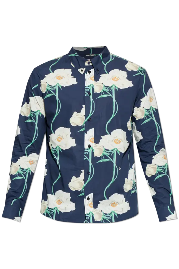 Kenzo Shirt With Floral Motif - Navy Blue