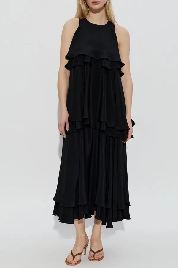 AMI Paris Ruffled Midi Dress