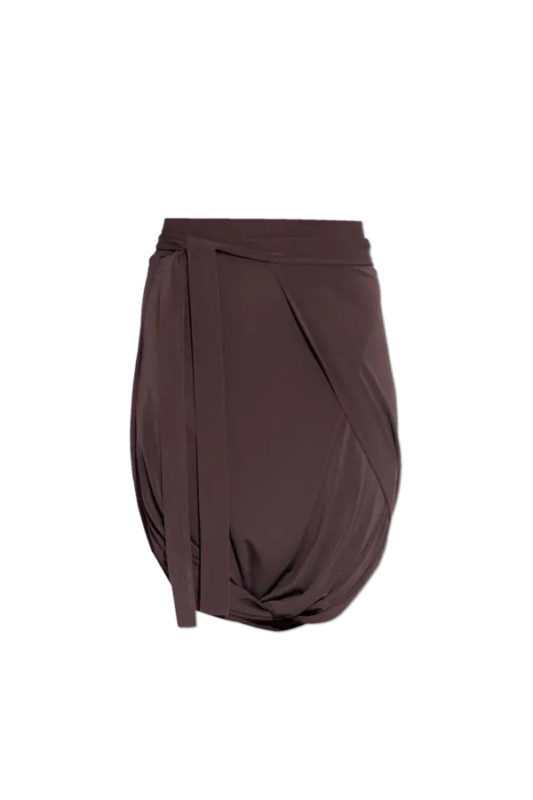 LEMAIRE Skirt With Decorative Draping - Brown