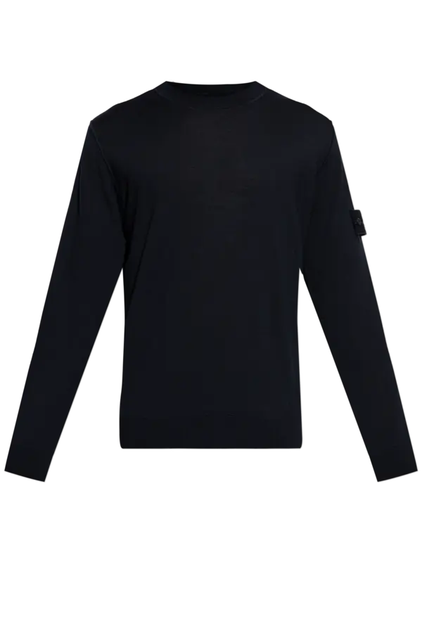 Stone Island Wool Crew Neck Sweater - Navy Blue