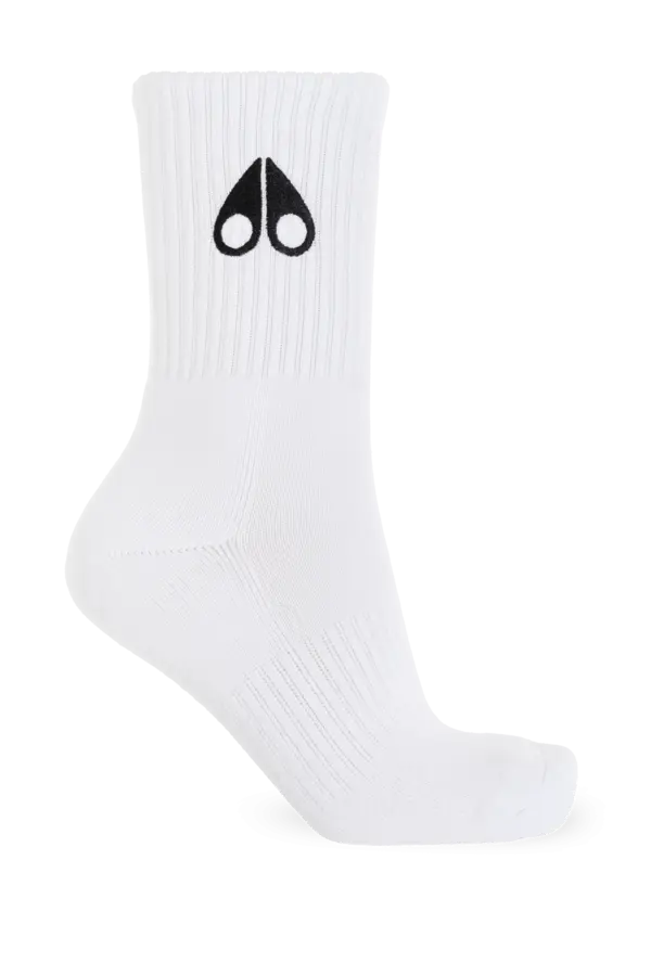 Moose Knuckles Cotton Blend Crew Socks - White