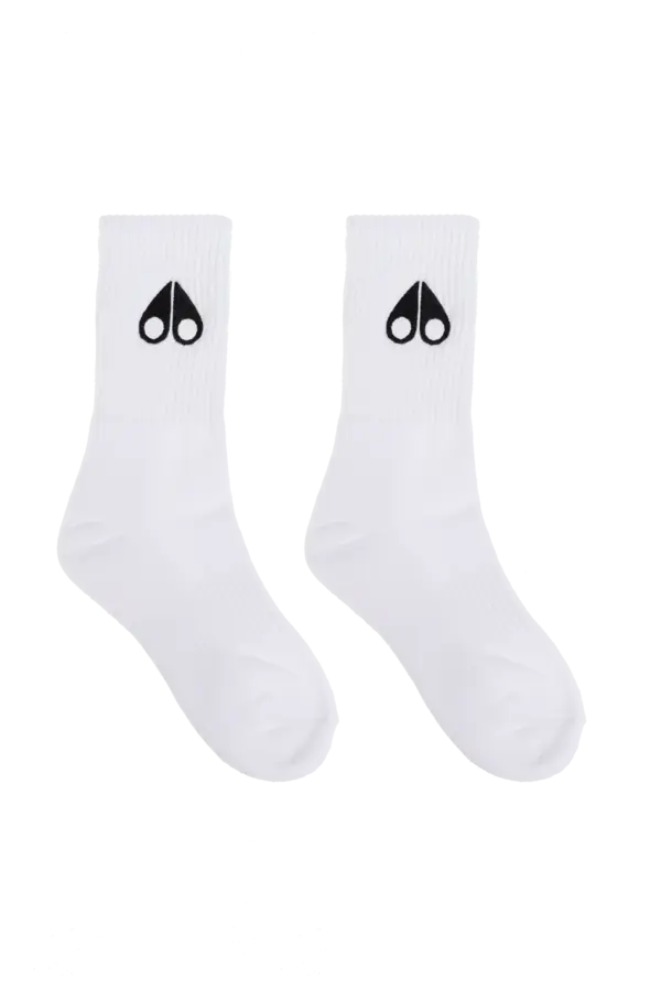 Moose Knuckles Cotton Blend Crew Socks - White