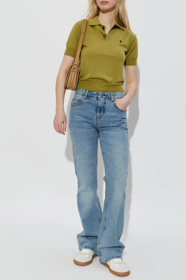 AMI Paris Flared Leg Jeans - Blue