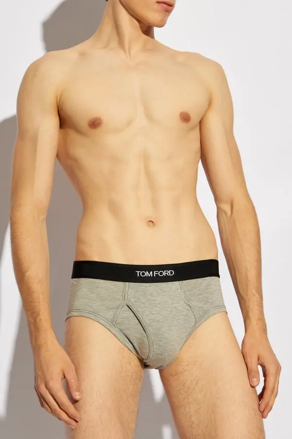 TOM FORD Briefs With Logo - Grey